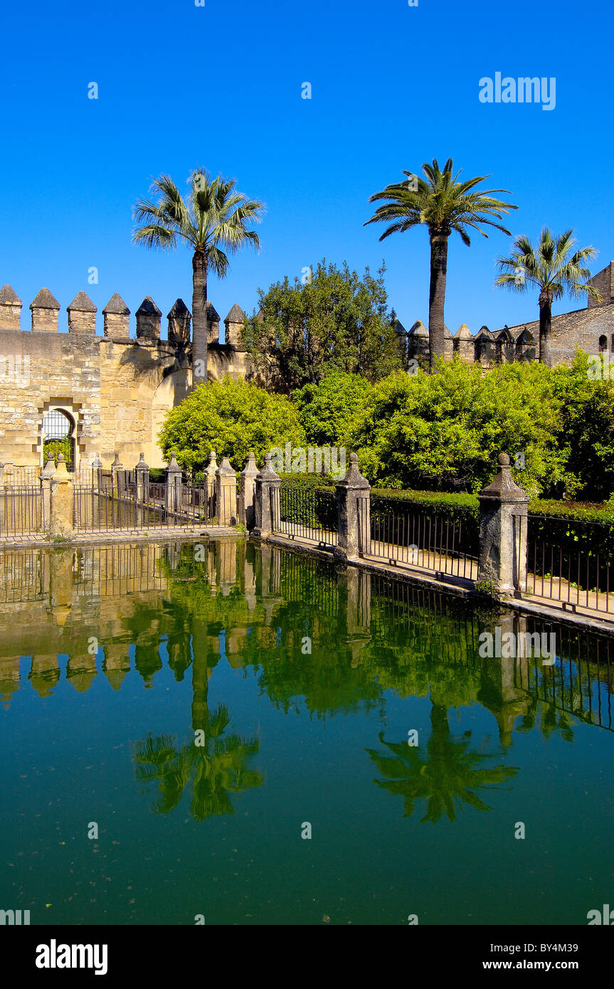 The gardens of the Alcazar of Catholic Kings, Cordoba. Andalusia, Spain ...