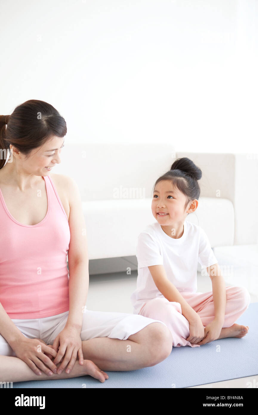 Mother and Daughter Looking at Each Other Stock Photo - Alamy