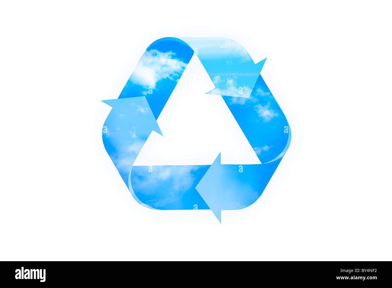 Recycling Symbol With Sky Stock Photo - Alamy