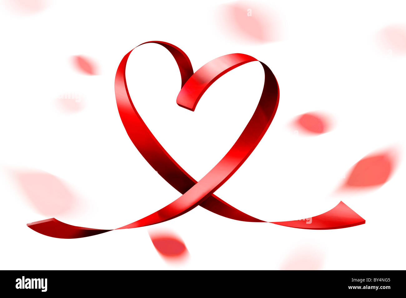 Love Heart Made From Ribbon Stock Photo - Alamy