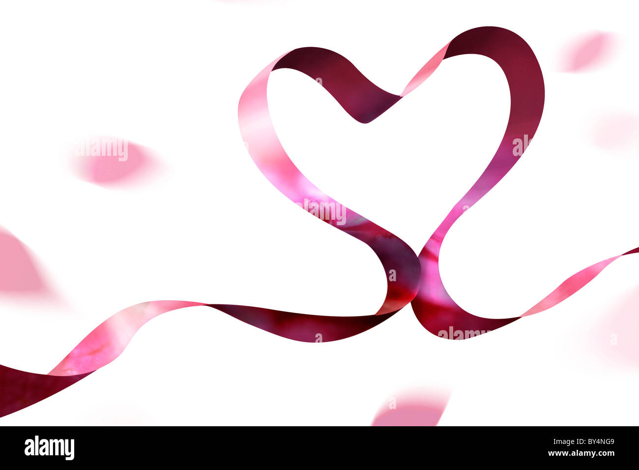 Love Heart Made From Ribbon Stock Photo - Alamy