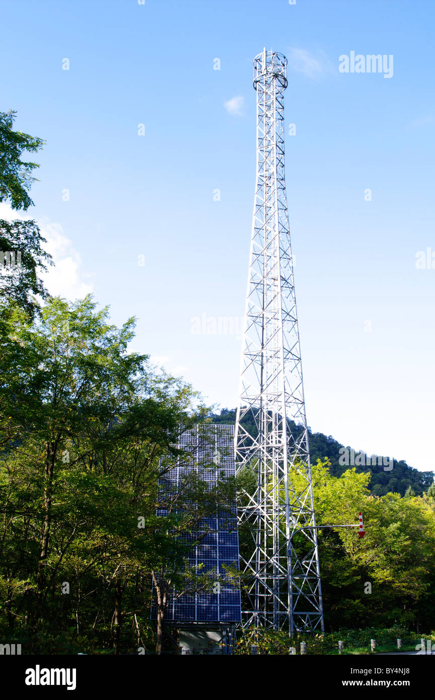 Solar Panels and Tower Stock Photo - Alamy