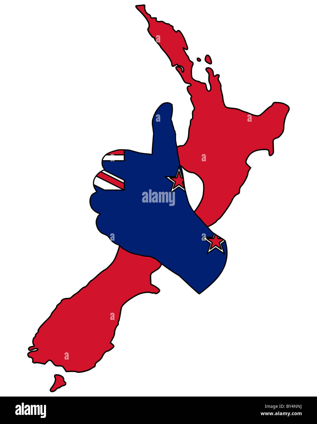 New Zealand hand signal Stock Photo - Alamy