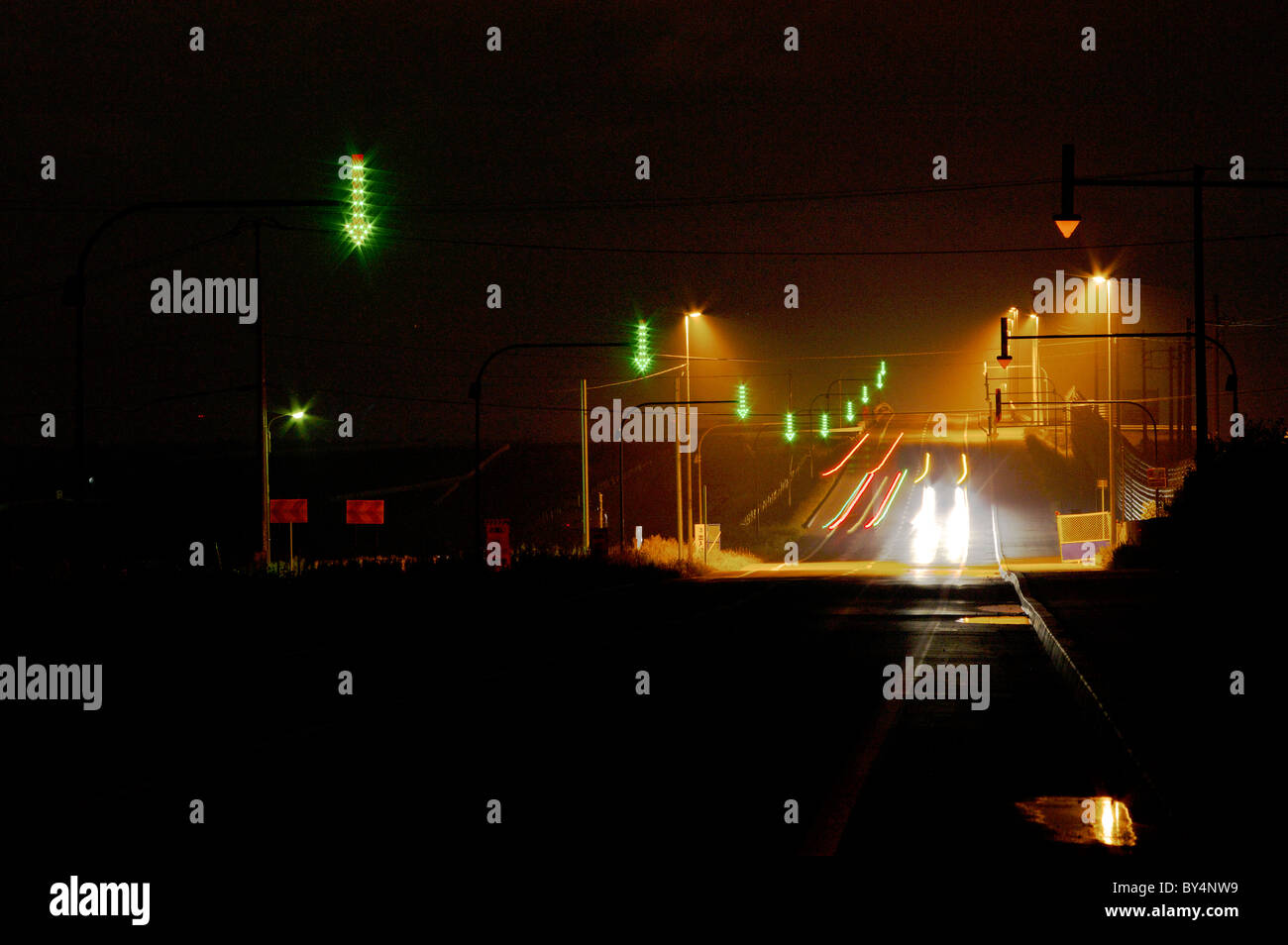 Motorway at Night Stock Photo - Alamy
