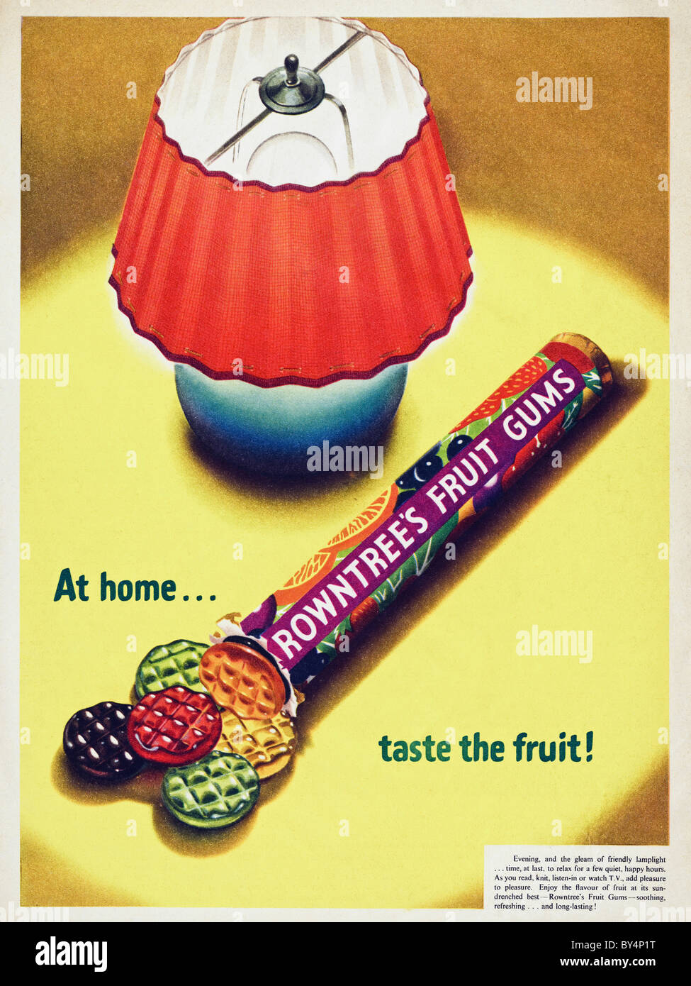 1950s full page colour advertisement for Rowntree's fruit gums Stock ...