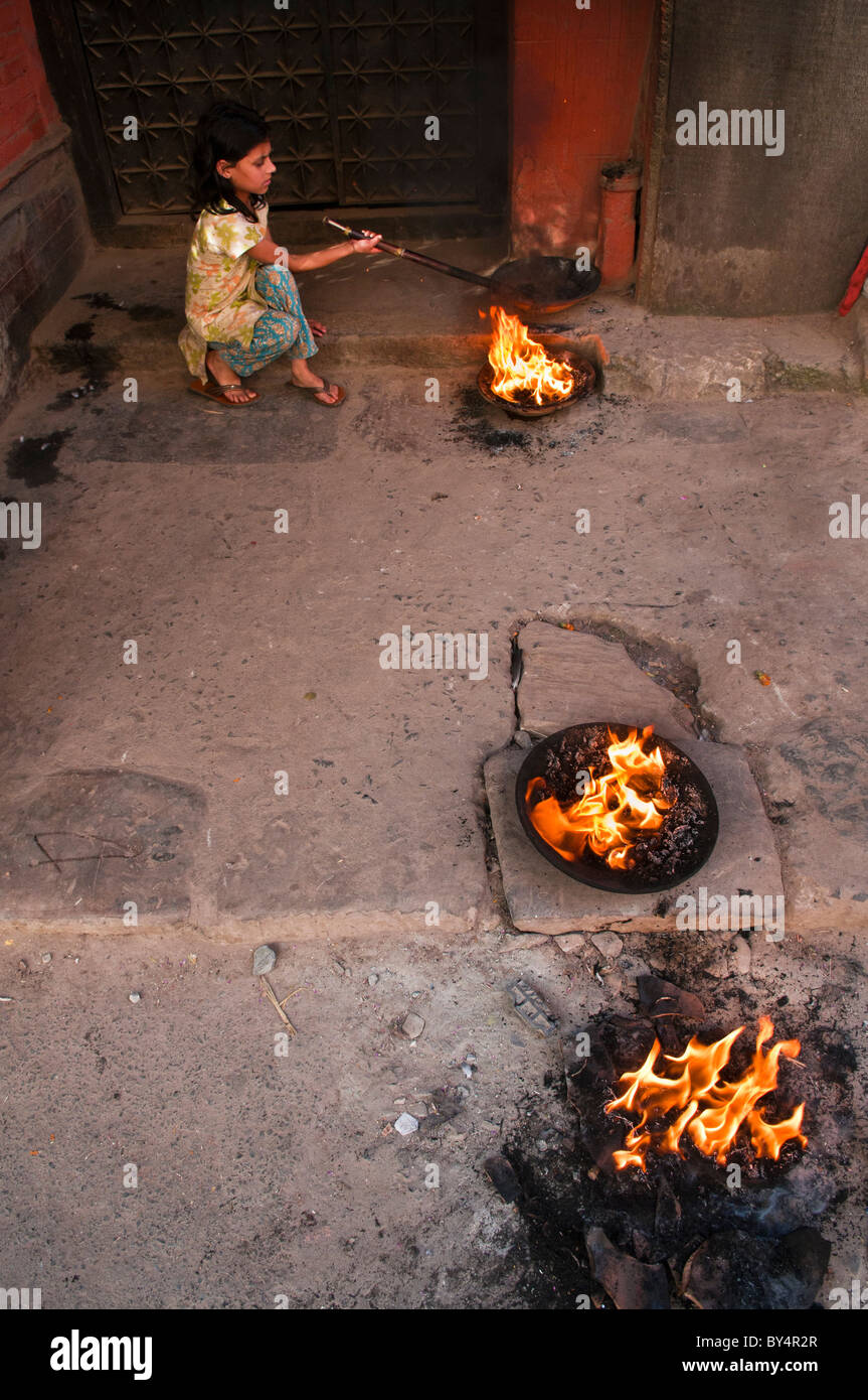 Girl in kathmandu temple kathmandu hi-res stock photography and images ...