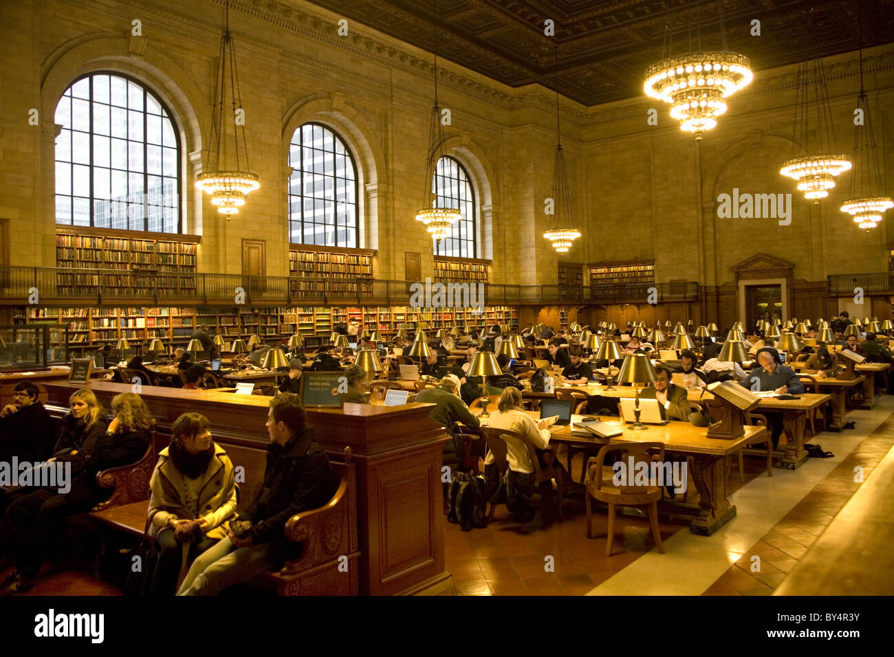 Reference Room at the New York Public Library at 5th Avenue and 42nd ...