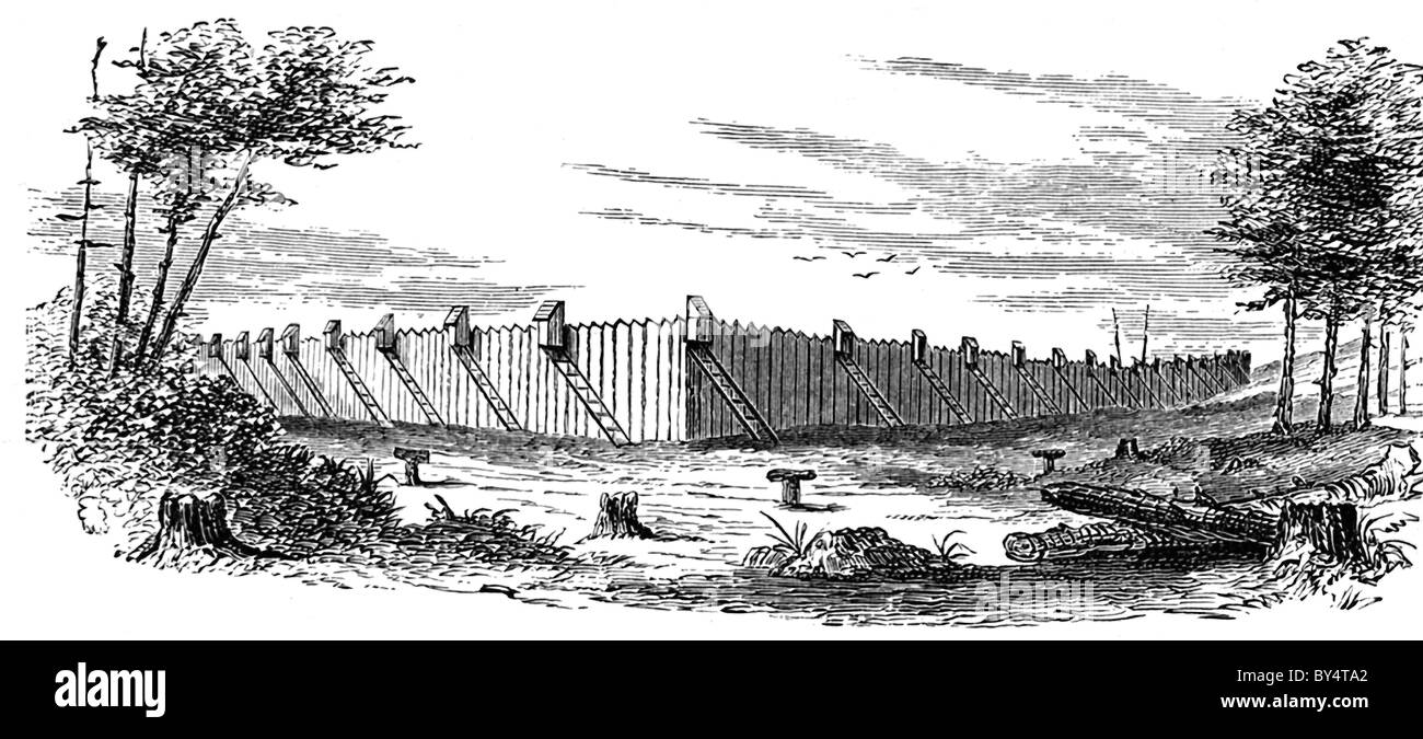 At Millen, Confederates built a prison pen of large logs driven into ...