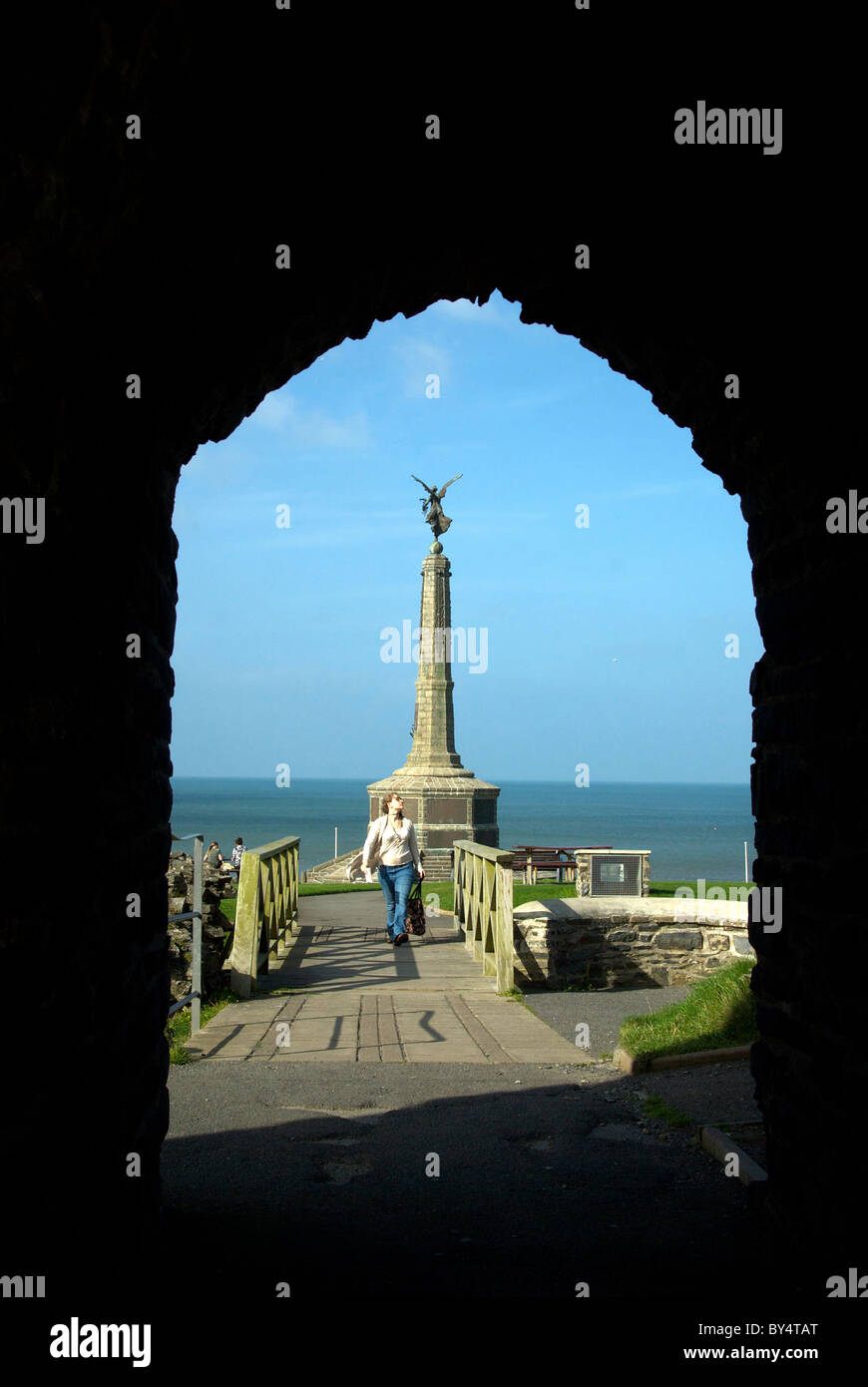 Aberystwyth Ceredigion Wales UK Castle Ruins War Memorial Stock Photo ...