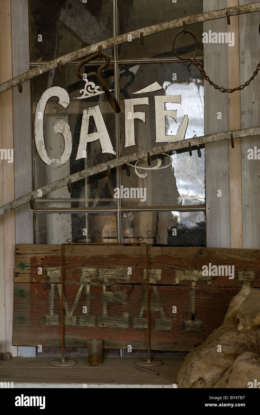 Western town cafe window Stock Photo - Alamy