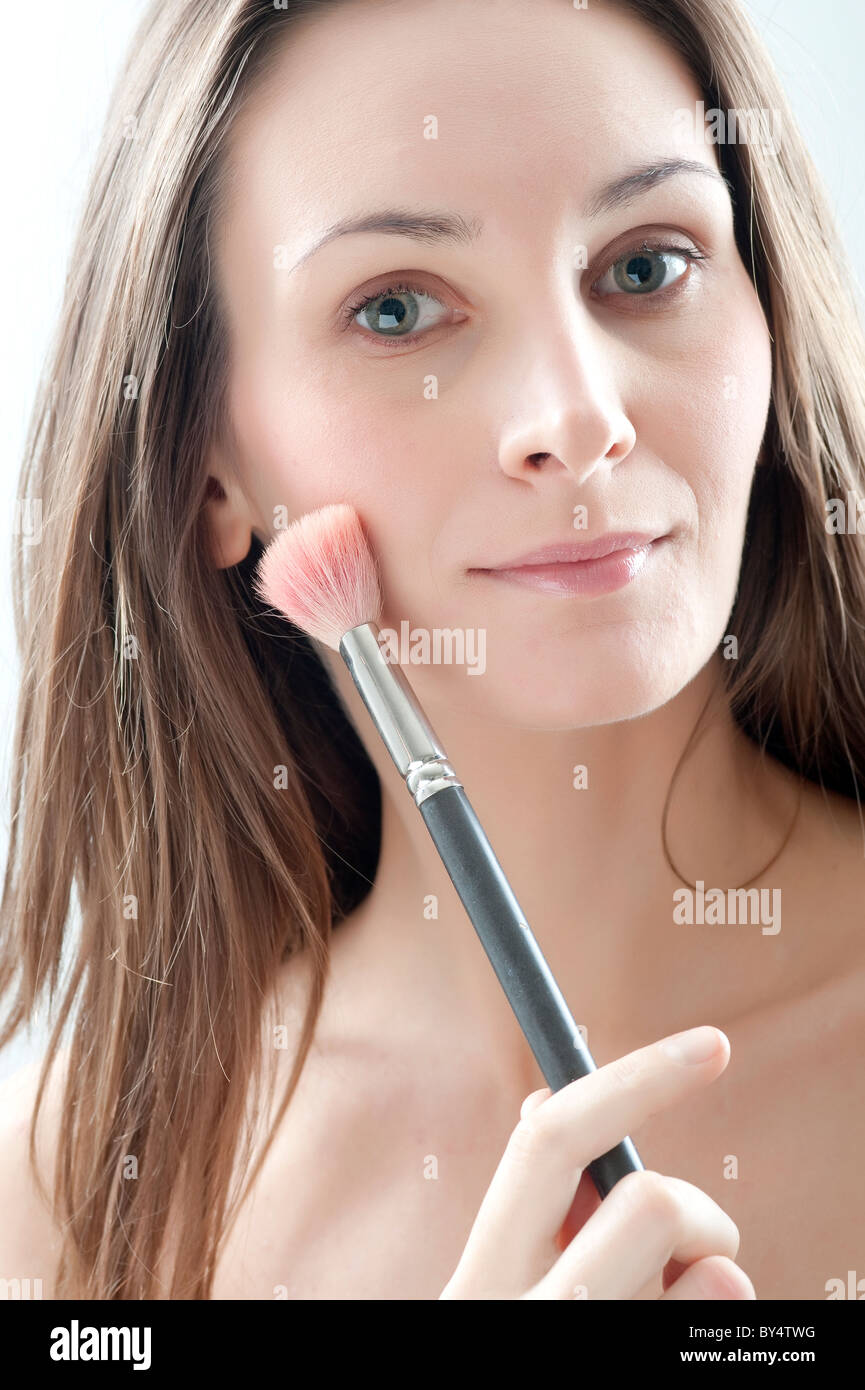 Blusher apply hi-res stock photography and images - Alamy