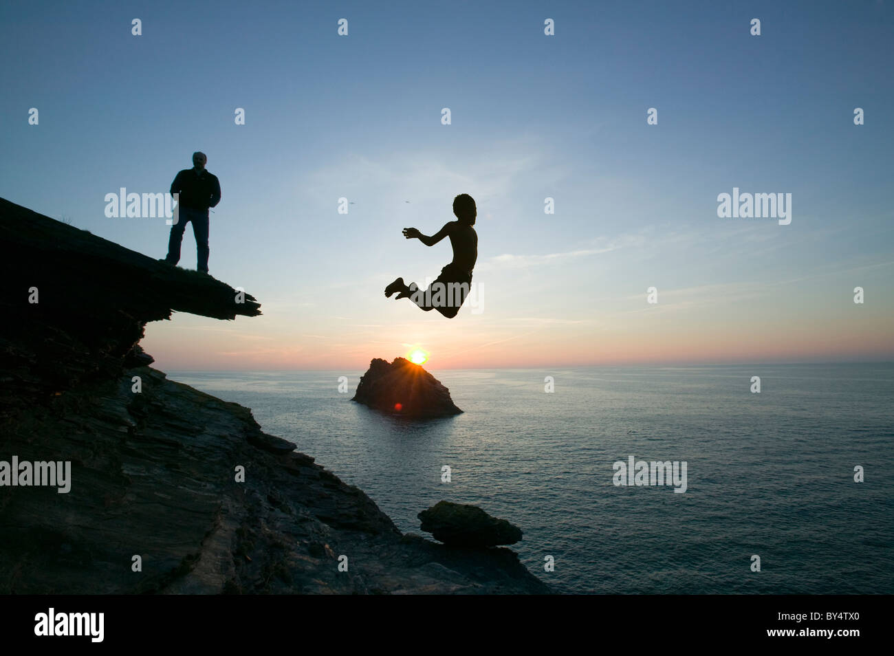 Cliff Jump Sunset Ocean High Resolution Stock Photography and Images ...