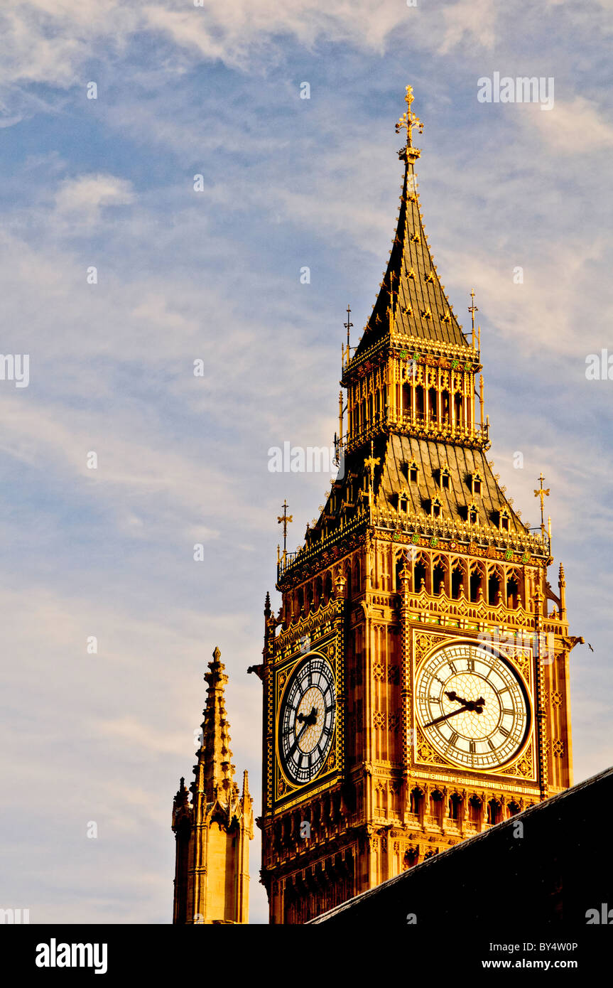 Big Ben, clock tower at the House of Parliament, London; Glockenturm ...