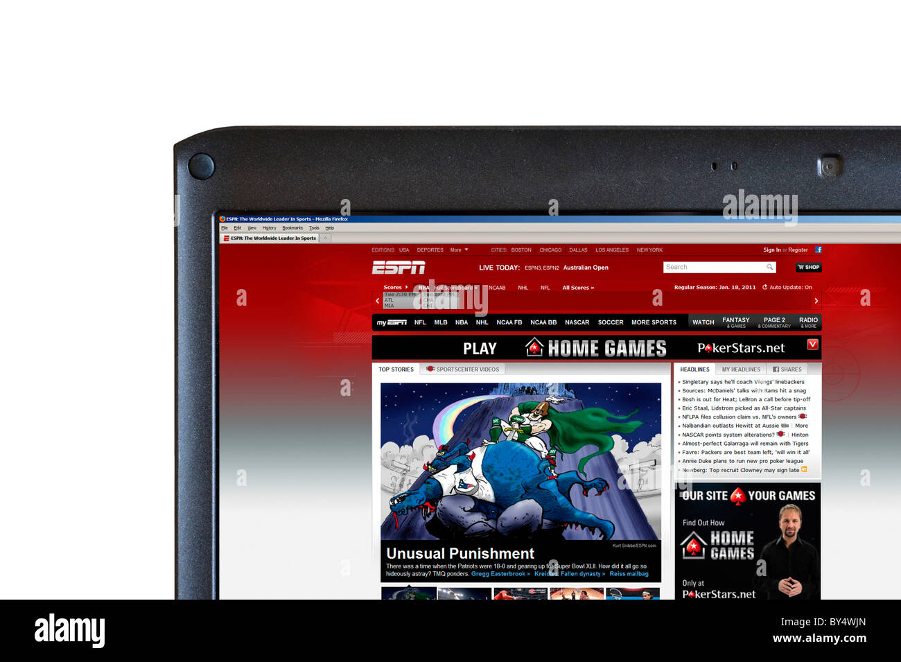 The ESPN website home page, USA Stock Photo - Alamy