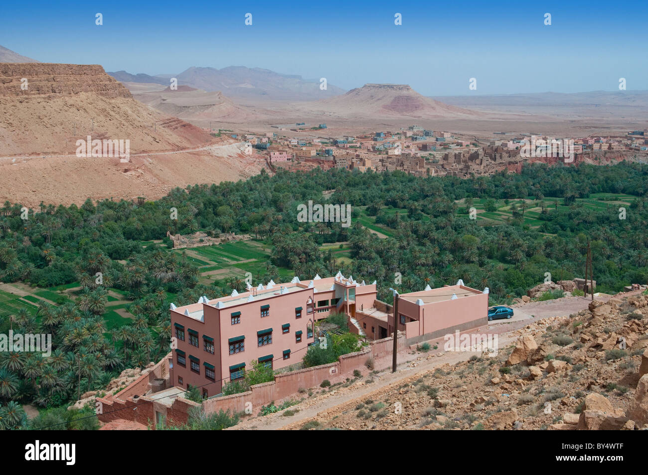 The Draa valley with date groves and villages in Southern Morocco ...