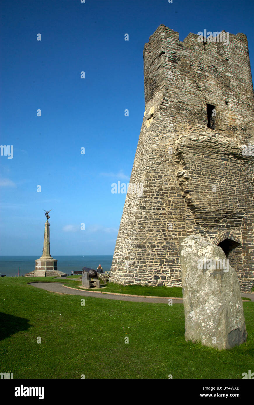 Aberystwyth Ceredigion Wales UK Castle Ruins War Memorial Stock Photo ...