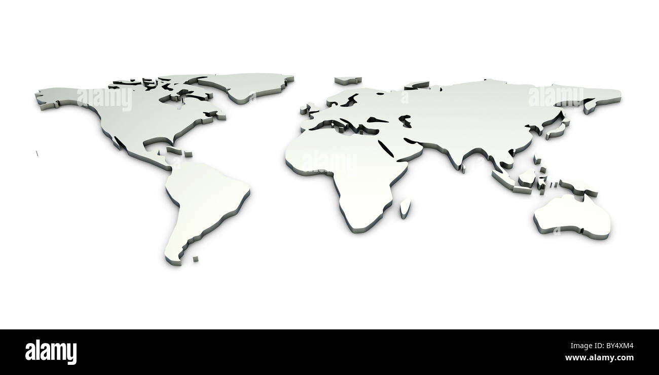 A metallic World map Stock Photo - Alamy