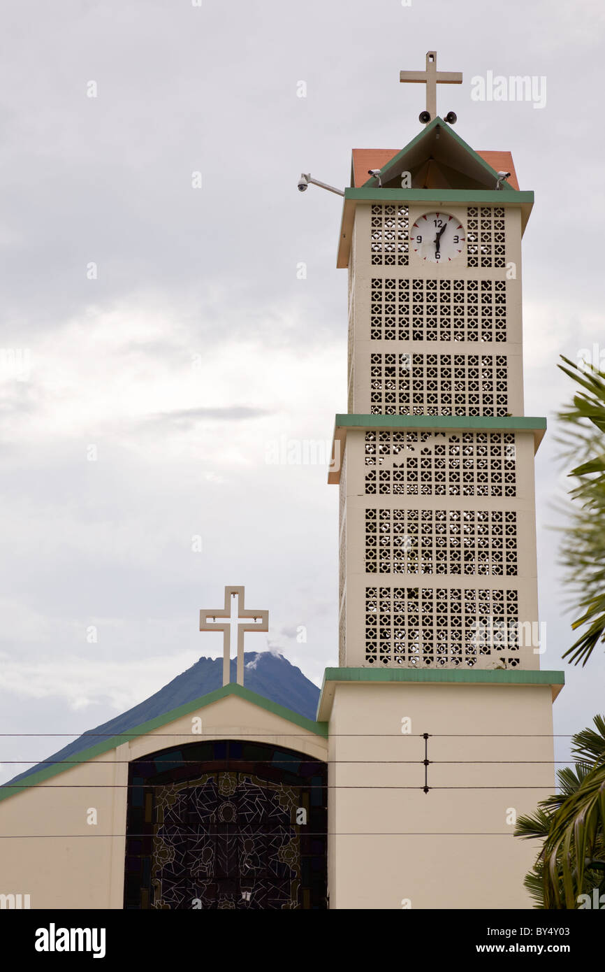 The Parroquia San Juan Bosco church in La Fortuna de San Carlos with ...