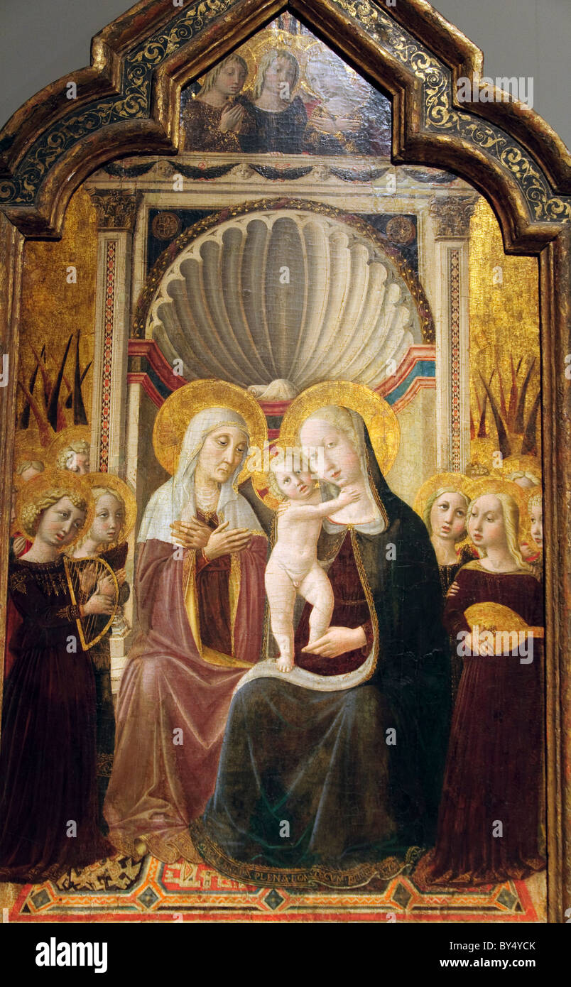 Saint Anne and the Virgin and Child Enthroned with Angels, by Niccolò Alunno Stock Photo - Alamy