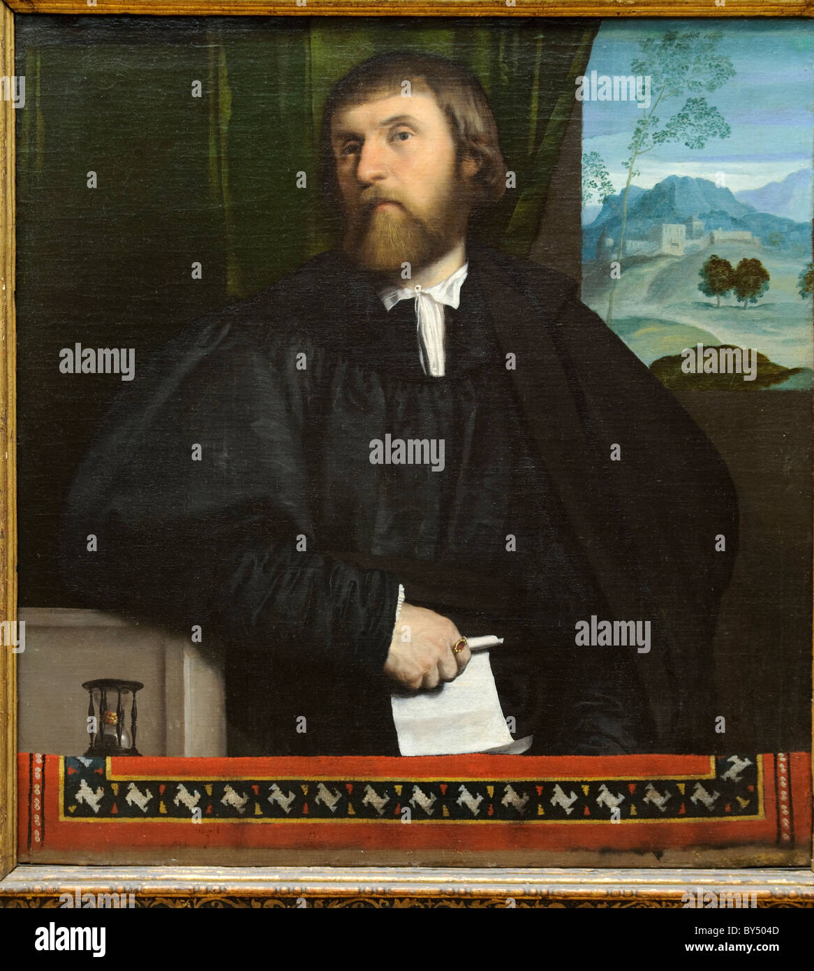 Portrait of a Man, ca. 1520–25, Moretto da Brescia Stock Photo - Alamy