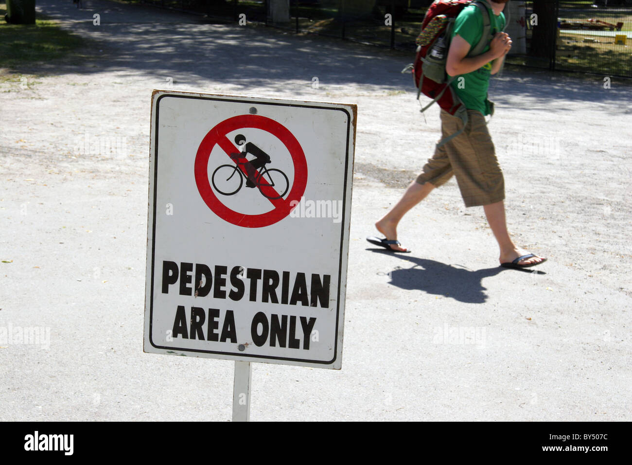 Pedestrian area only sign Stock Photo - Alamy