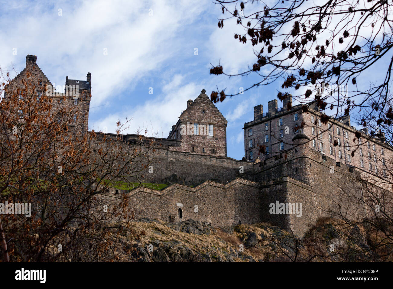 Edinburgh Castle, seen from the western side Stock Photo - Alamy