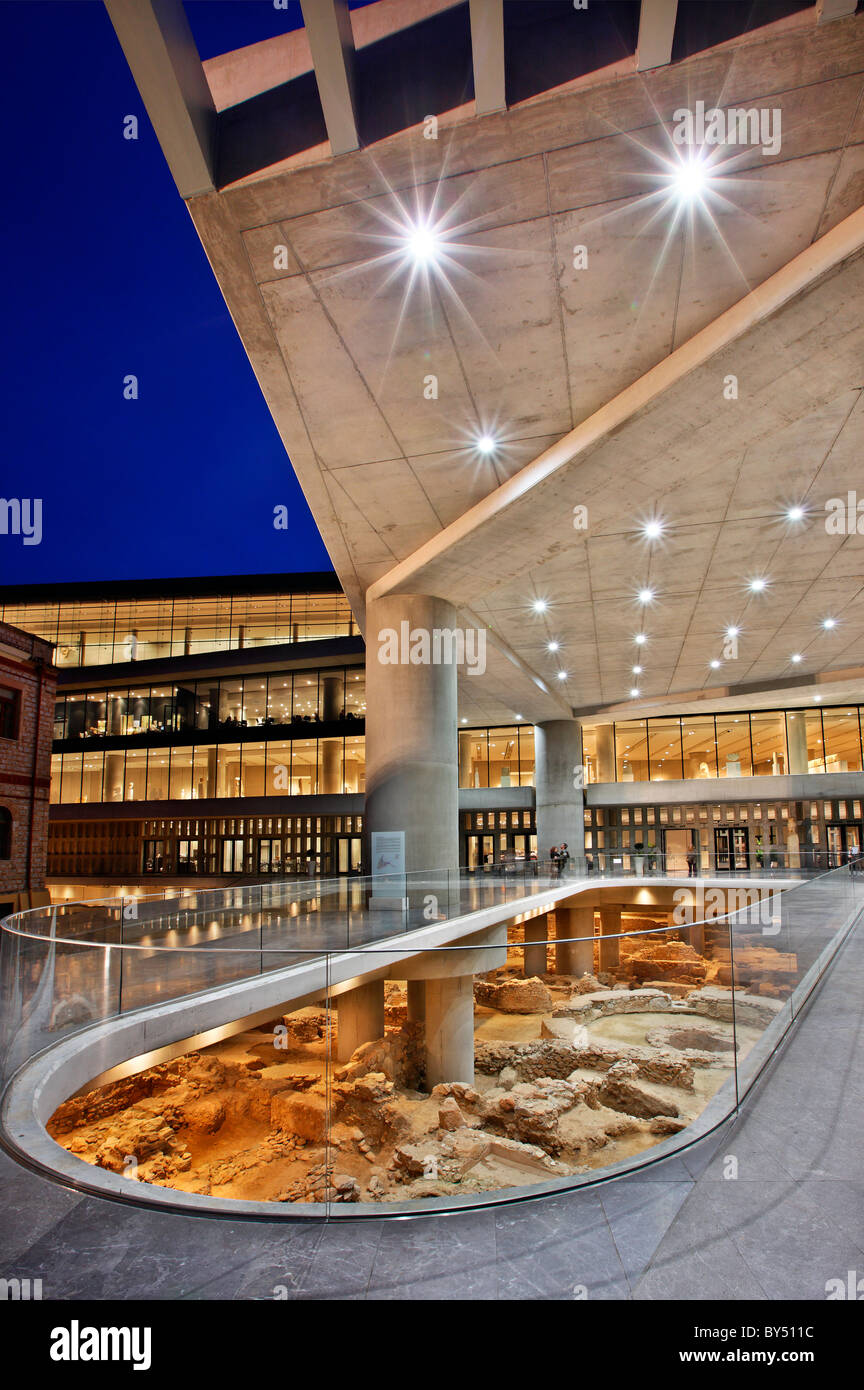 The New Acropolis Museum in the "blue" hour. Athens, Greece Stock Photo ...