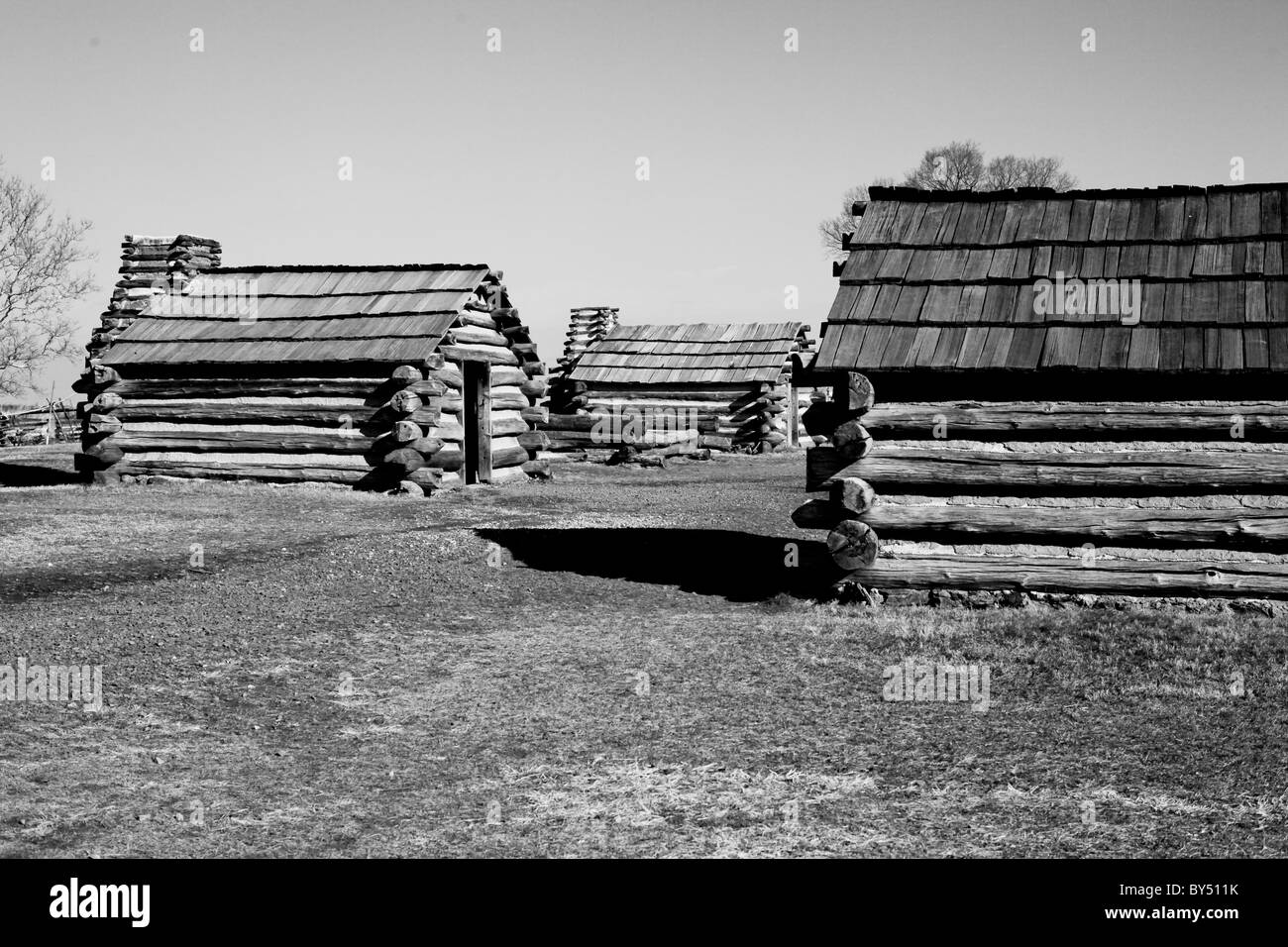 Log homes village Stock Photo - Alamy