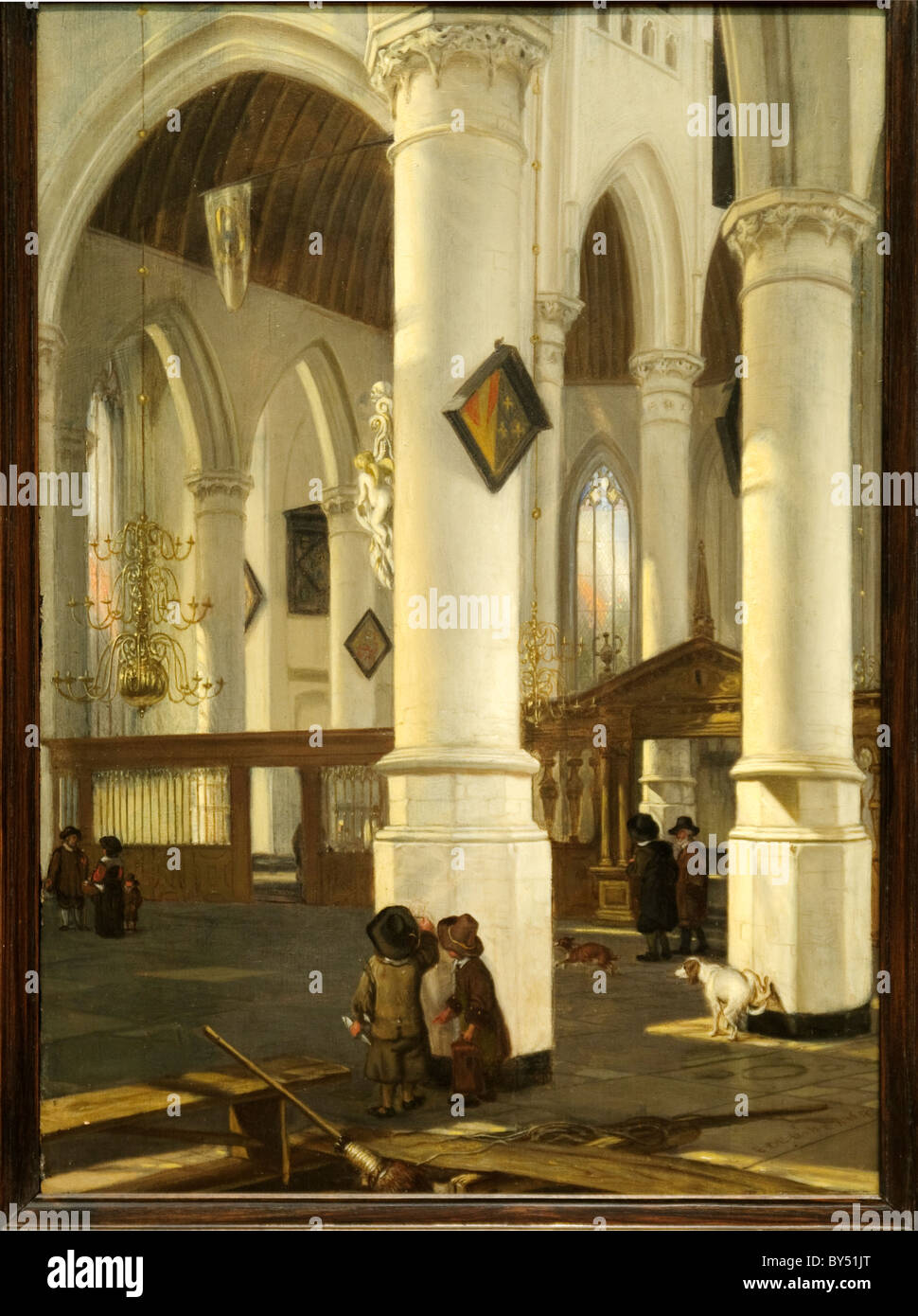 Interior of the Oude Kerk, Delft, 1650, by Emanuel de Witte Stock Photo ...