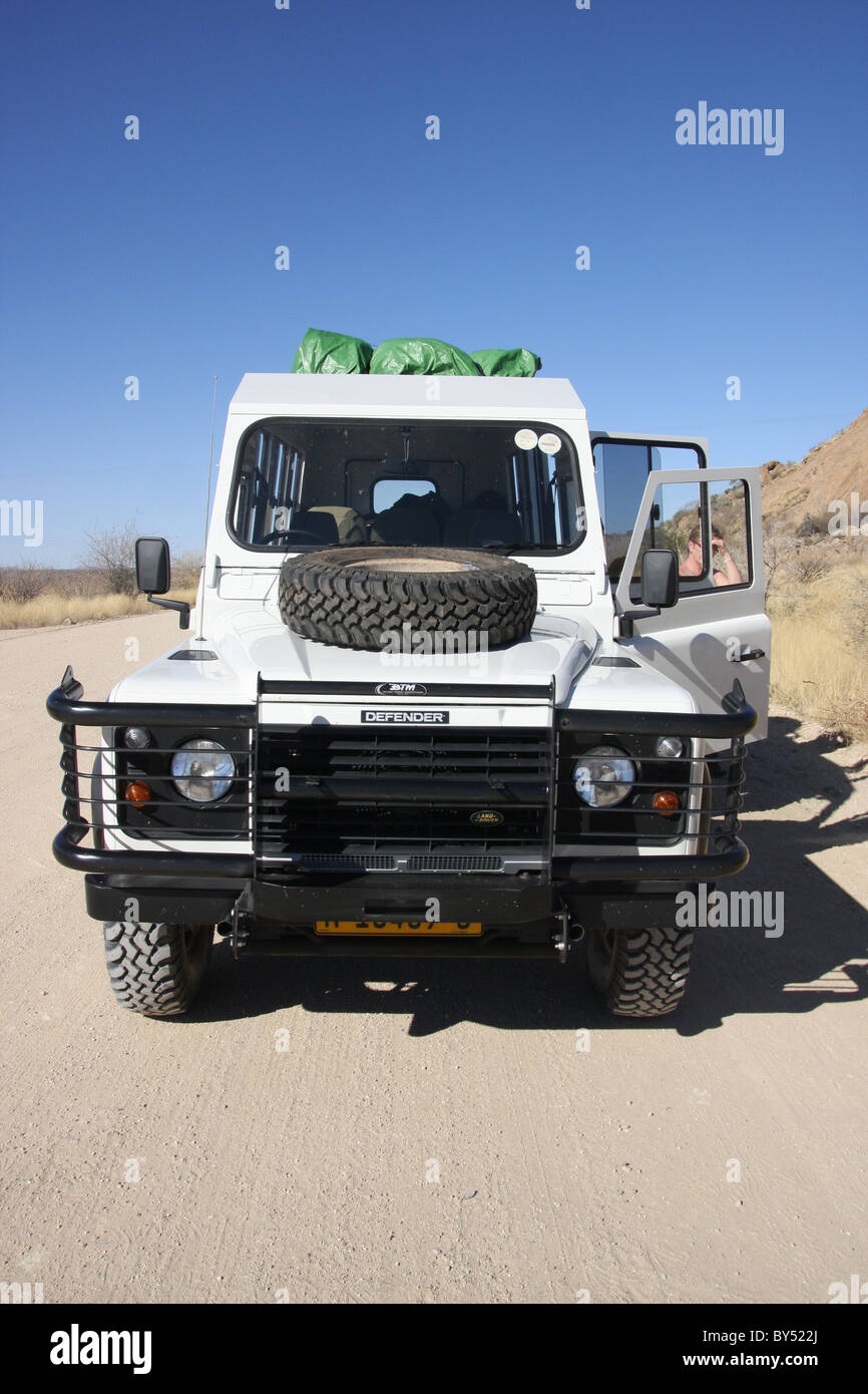 Land rover in Etosha National Park, Namibia. These are used to ...