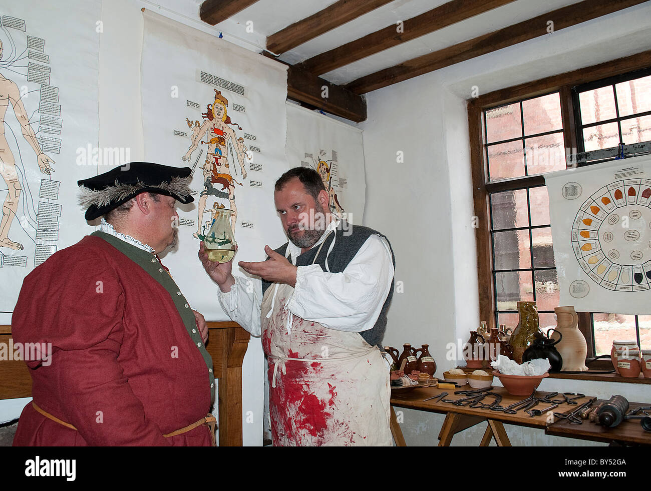 Medieval surgeon re-enactor at Haden Hill House, Old Hill, West ...