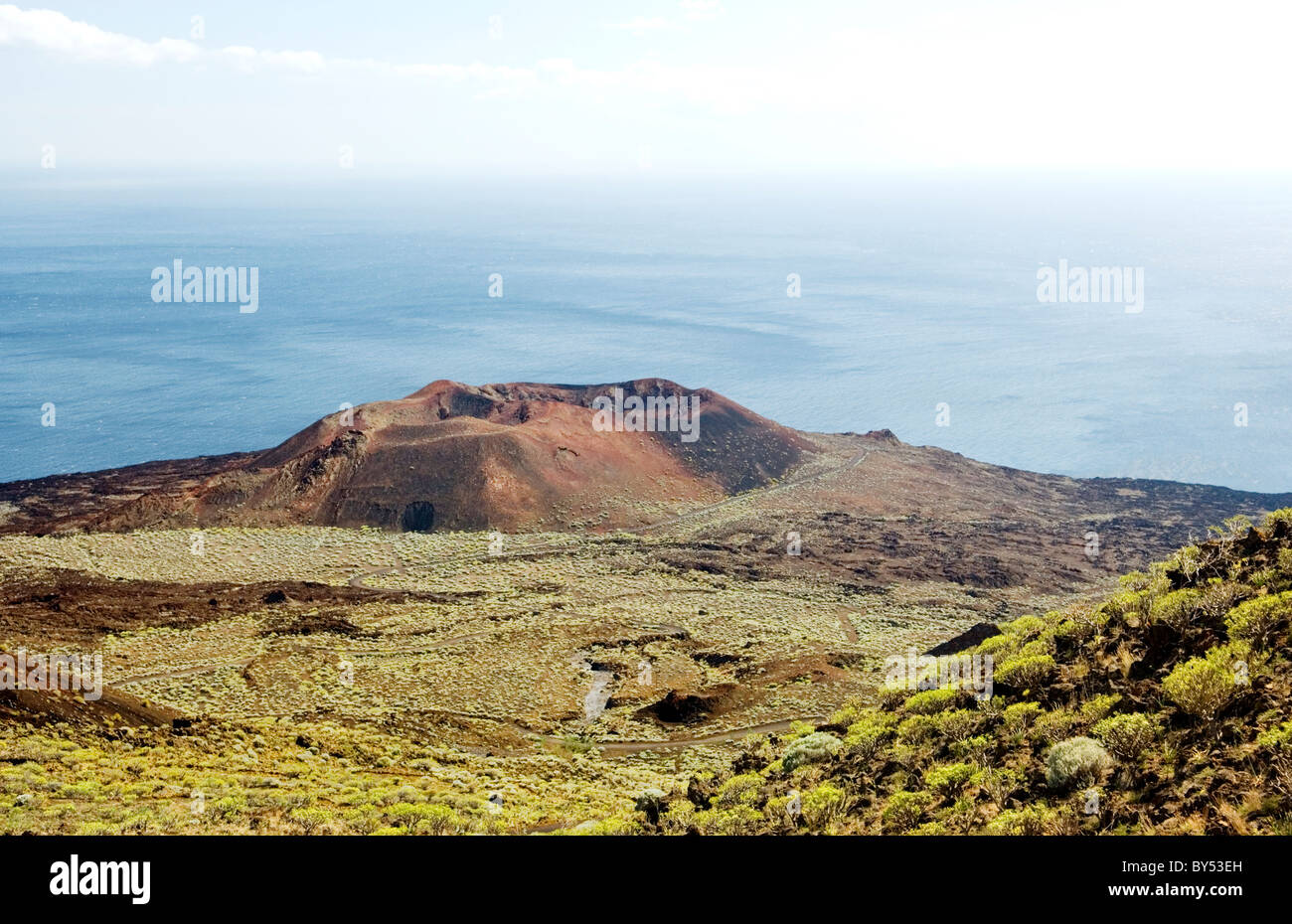 Geology. Volcano cone above the Faro de Orchilla on the west coast ...