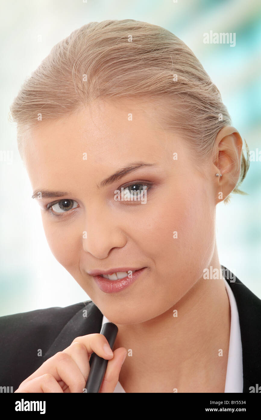 Young happy business woman Stock Photo - Alamy Young happy business woman Stock Photo - Alamy