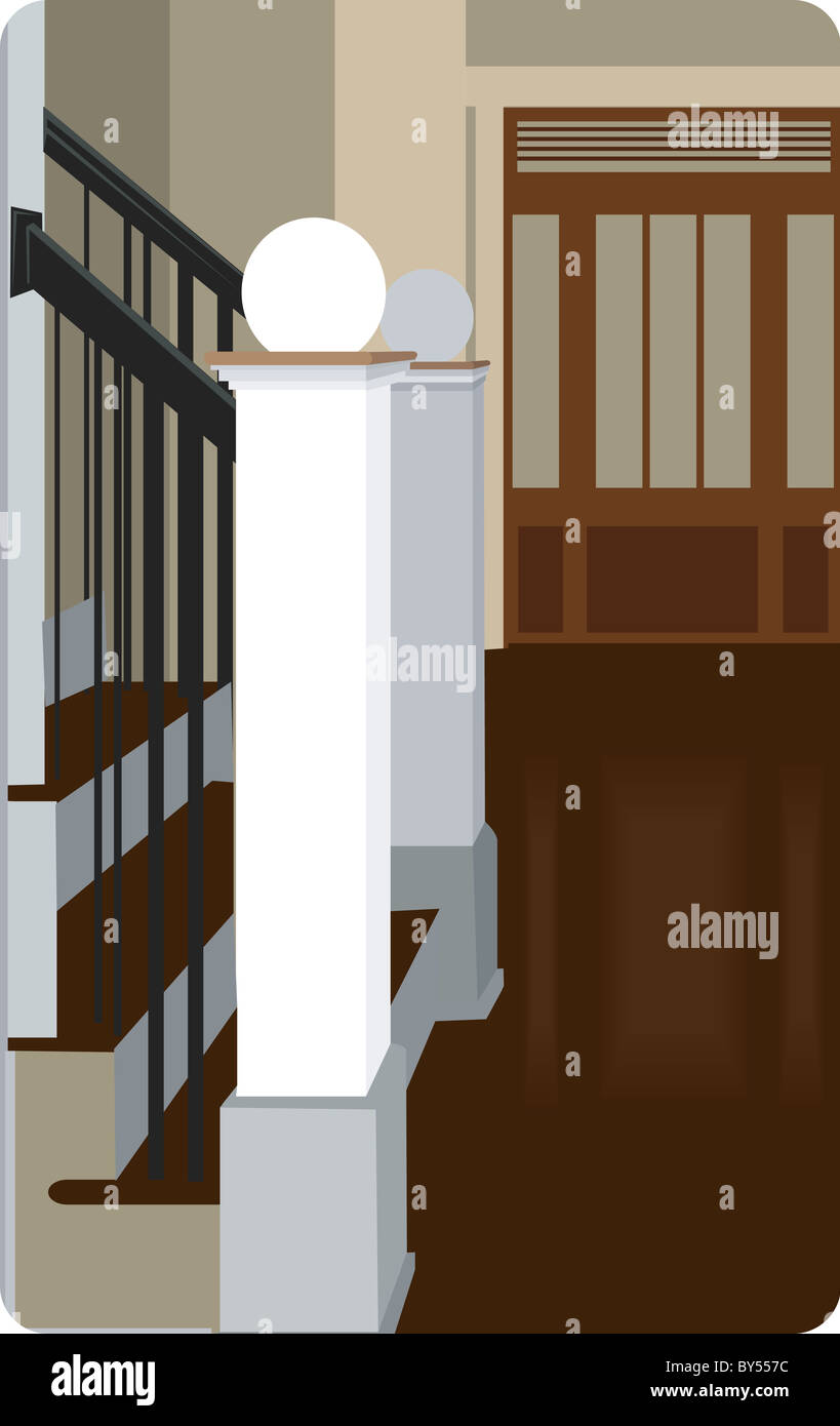 Stair house interior hi-res stock photography and images - Alamy