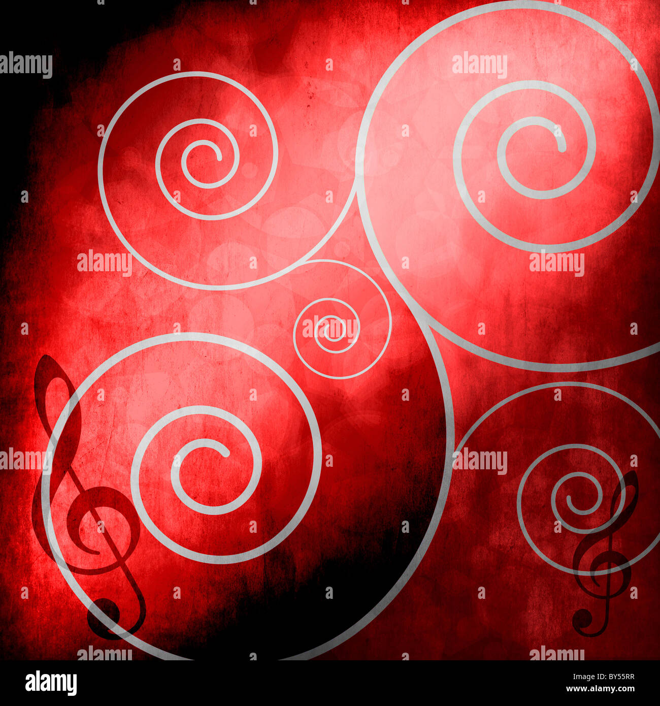 Musical background from notes and fractals Stock Photo - Alamy