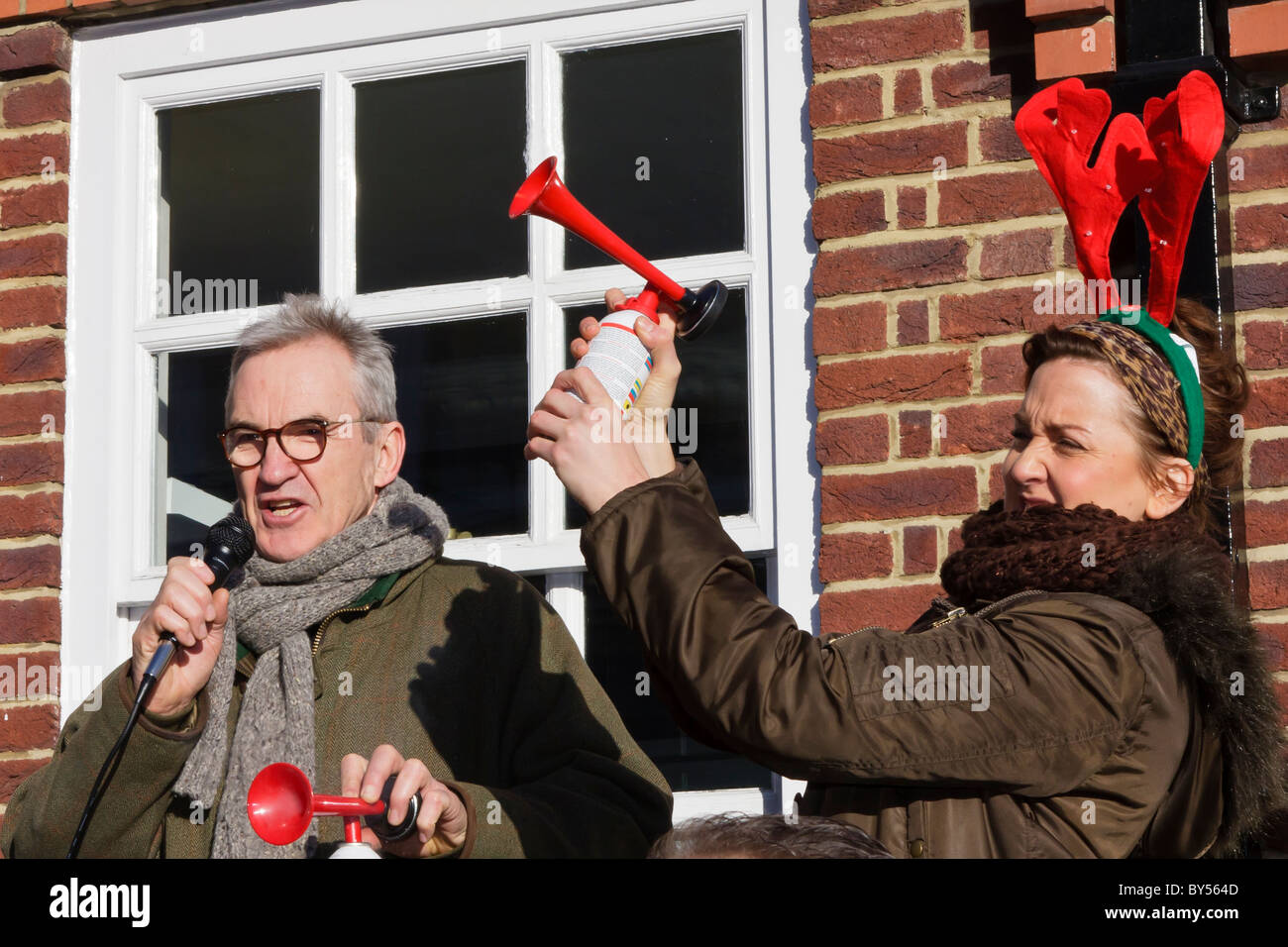 Actor Larry Lamb and BBC presenter Katy Ashworth start the 2010 St ...