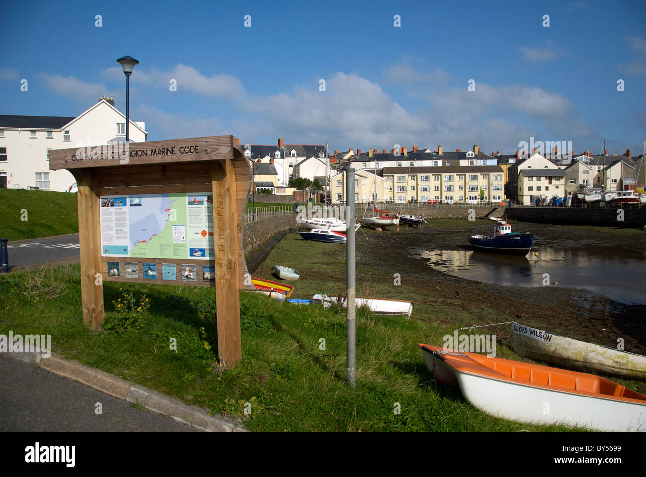Aberystwyth Ceredigion Wales UK Harbor Harbour Dingies Notice Board ...