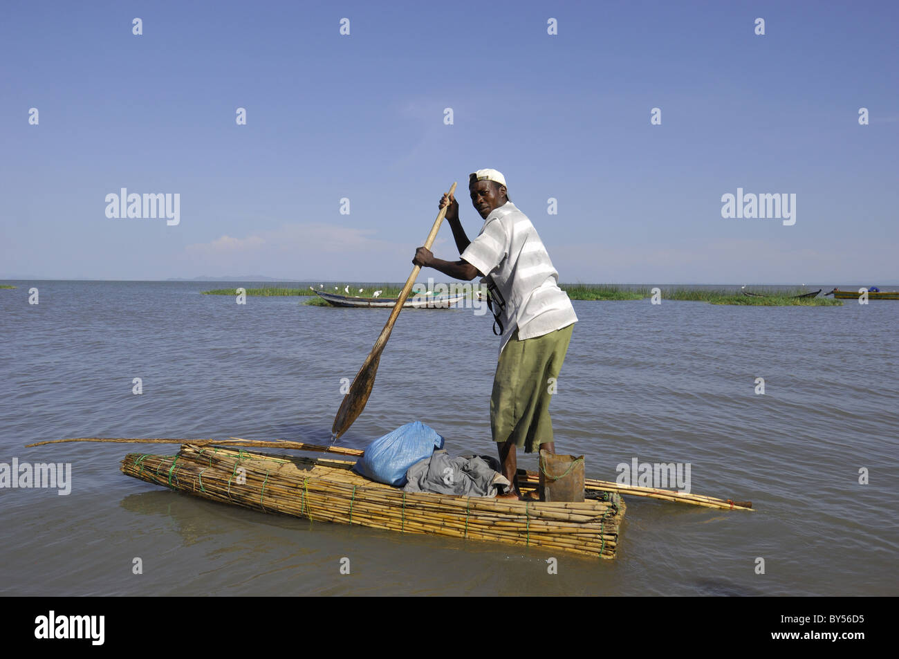 Fisherman near lake Victoria Stock Photo - Alamy