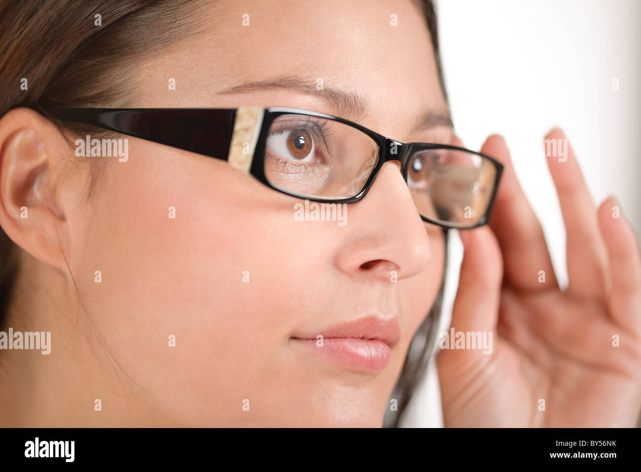 Designer glasses - portrait of trendy woman fashion Stock Photo - Alamy
