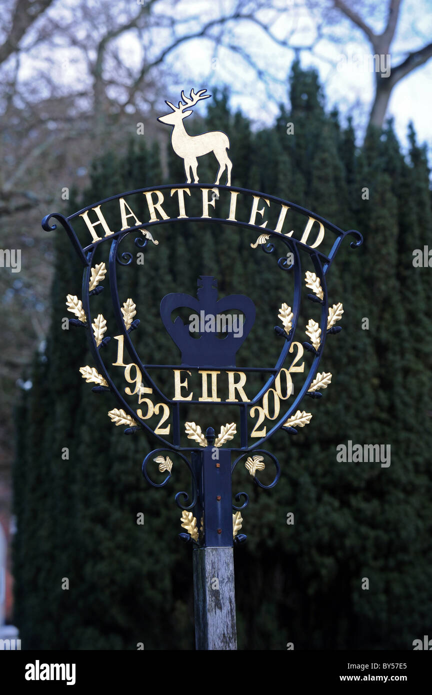 The Hartfield village sign Stock Photo - Alamy