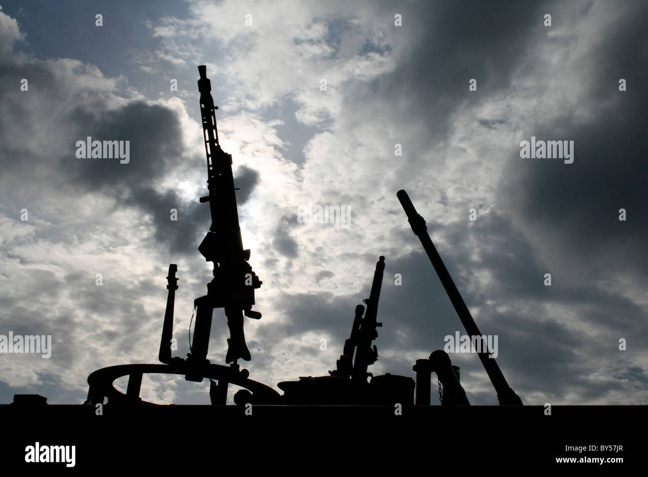 detail of army tank gun turret on battle field Stock Photo - Alamy
