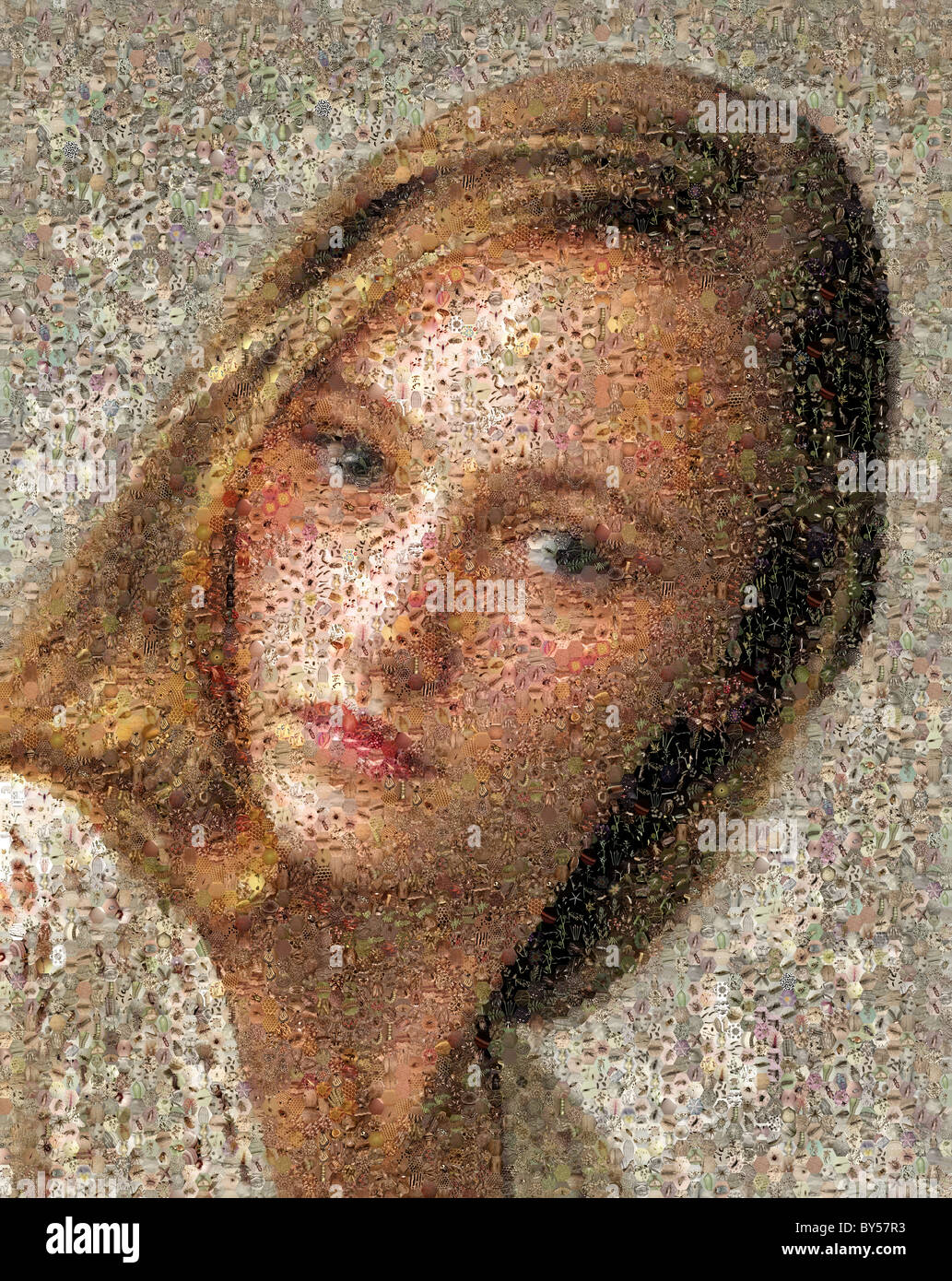 photomosaic of a teenage girl Stock Photo - Alamy