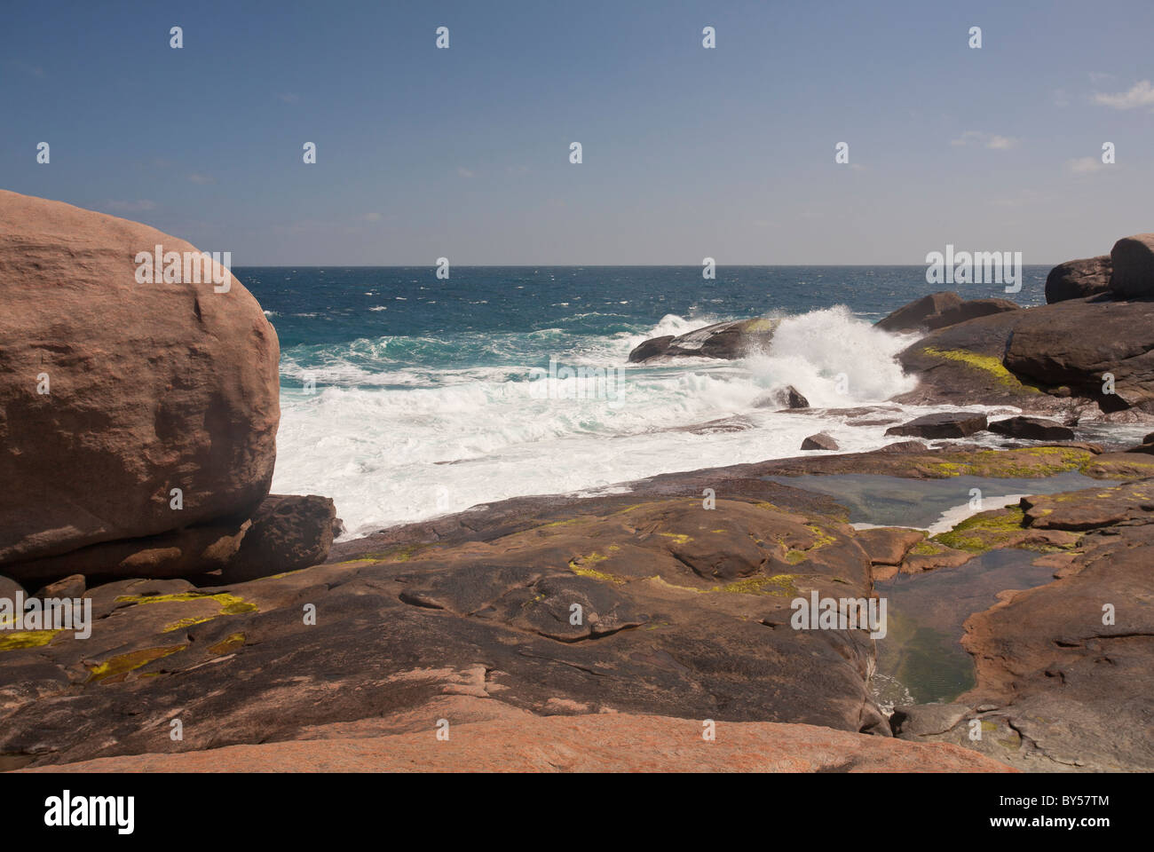 Waves washing onto Merchant Rocks, Leeuwin Naturaliste National Park ...
