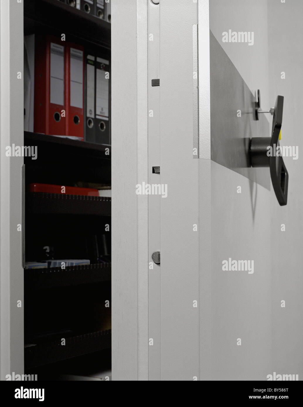 Detail of an open safe Stock Photo - Alamy