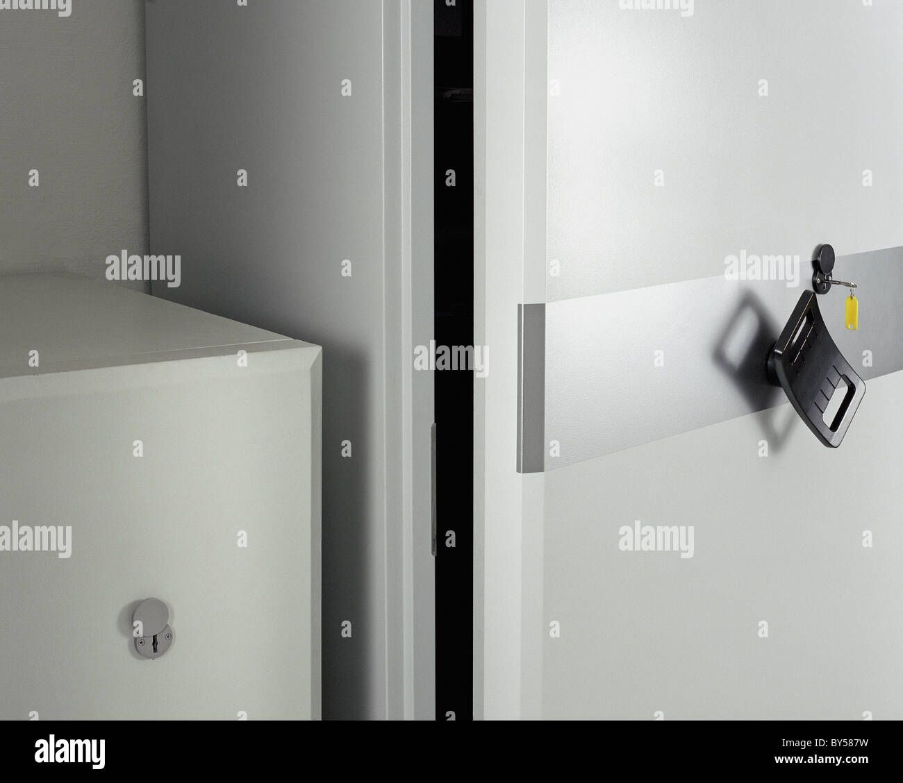 Detail of an open safe Stock Photo - Alamy