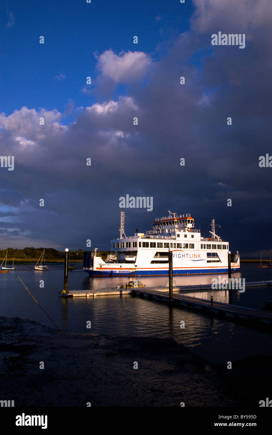 Lymington Hampshire UK River Estuary Harbor Harbour Ferry Sailing Boats ...