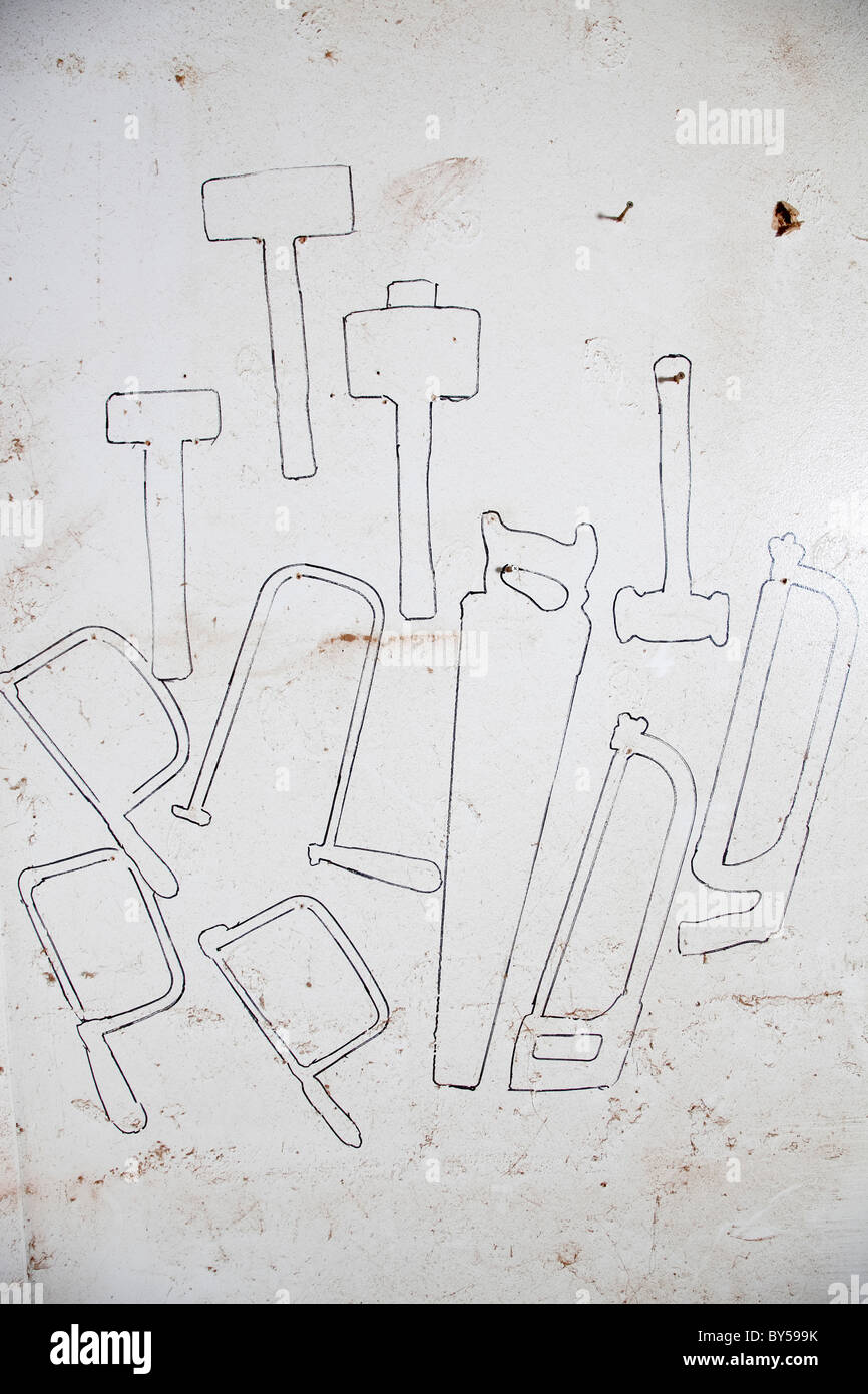 Hand tool illustration wall hi-res stock photography and images - Alamy