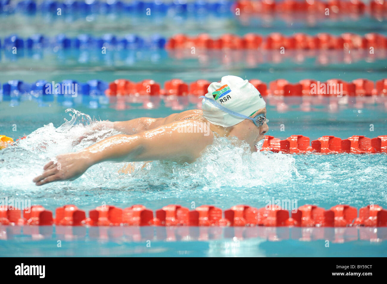 India Delhi 2010 XIX Commonwealth Games South African swimmer doing ...
