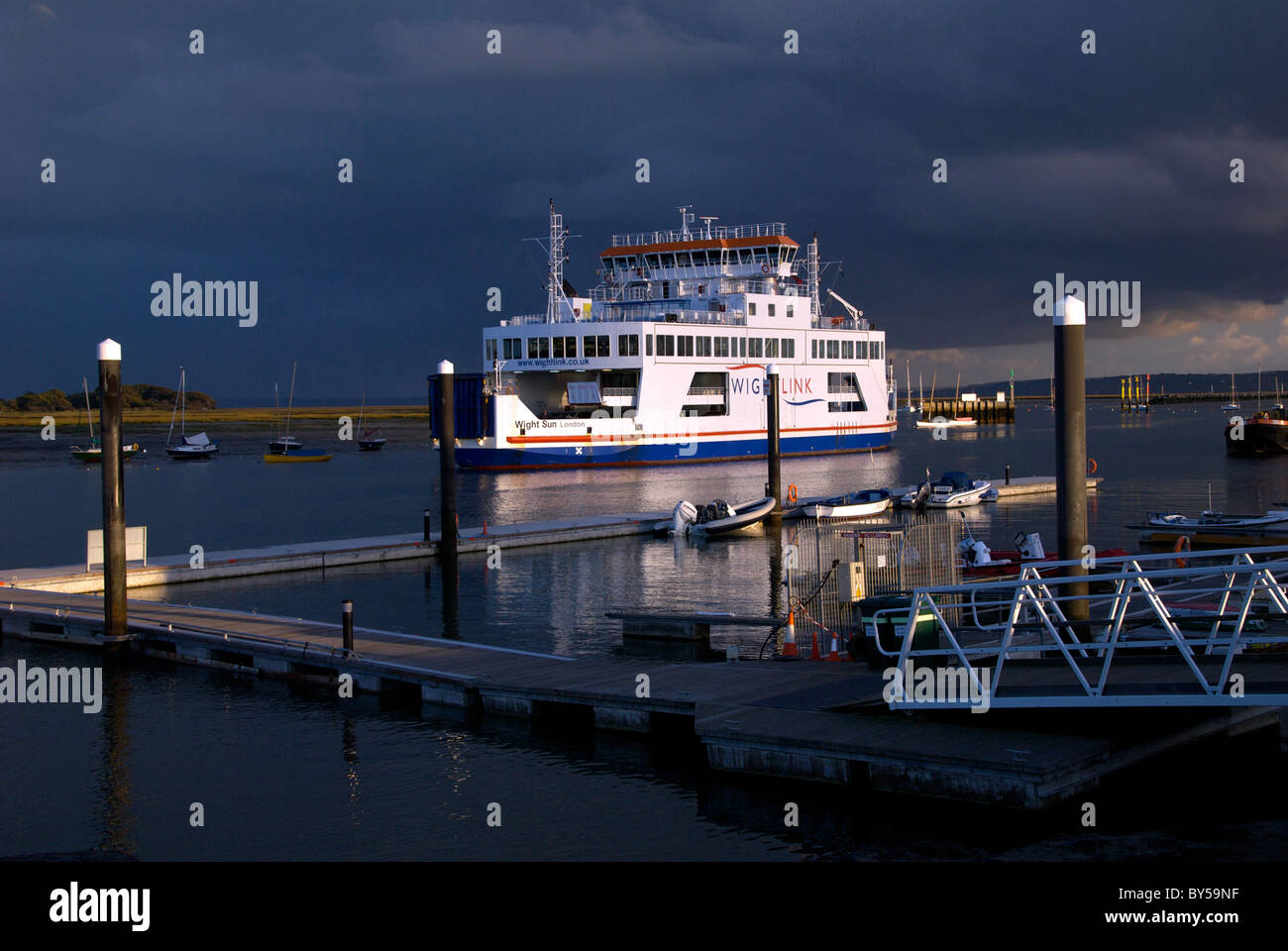 Lymington harbour lymington estuary hampshire hi-res stock photography ...