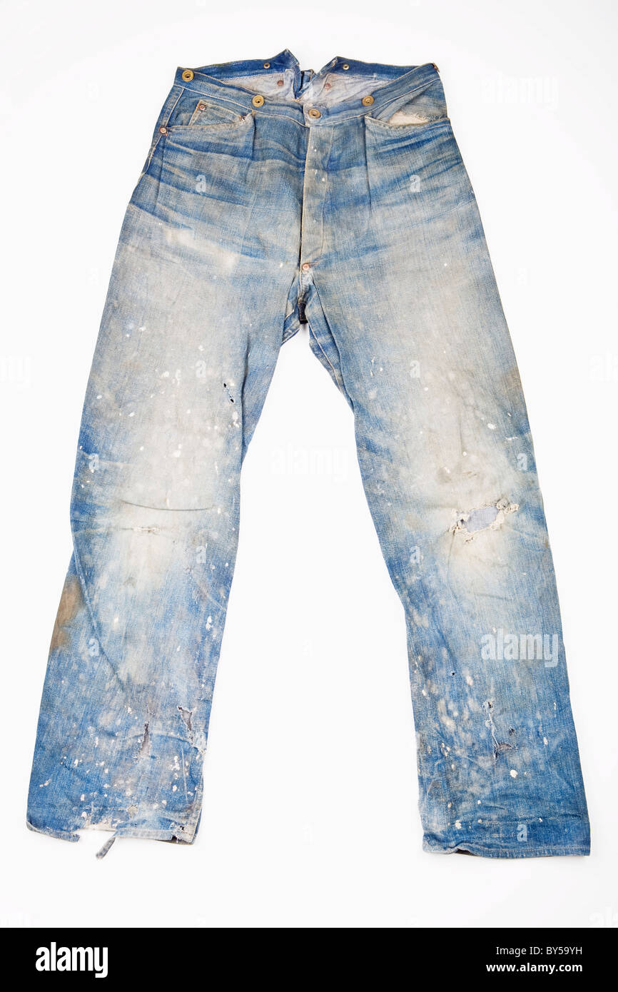 Very worn jeans Stock Photo - Alamy